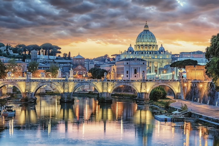 Rome Sunset River Wallpaper