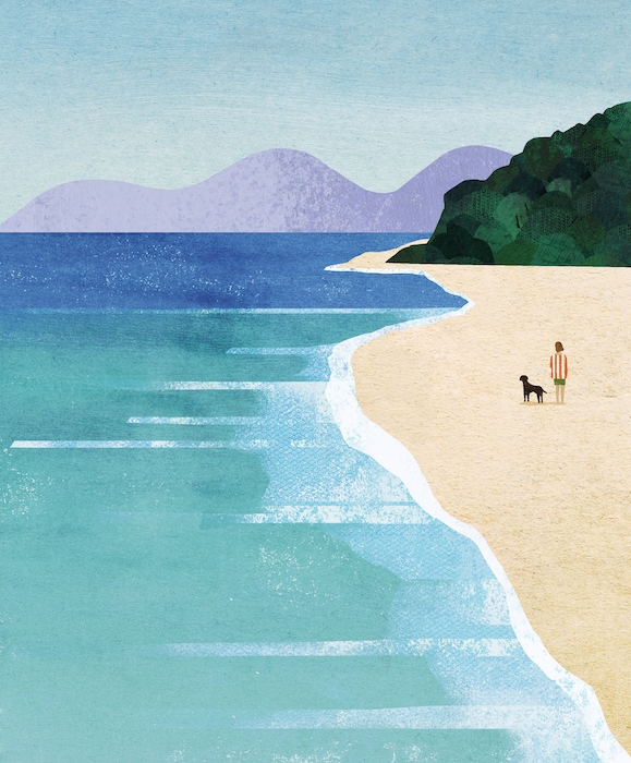 Buy Stunning Beach Walk Wallpaper Online | Happywall