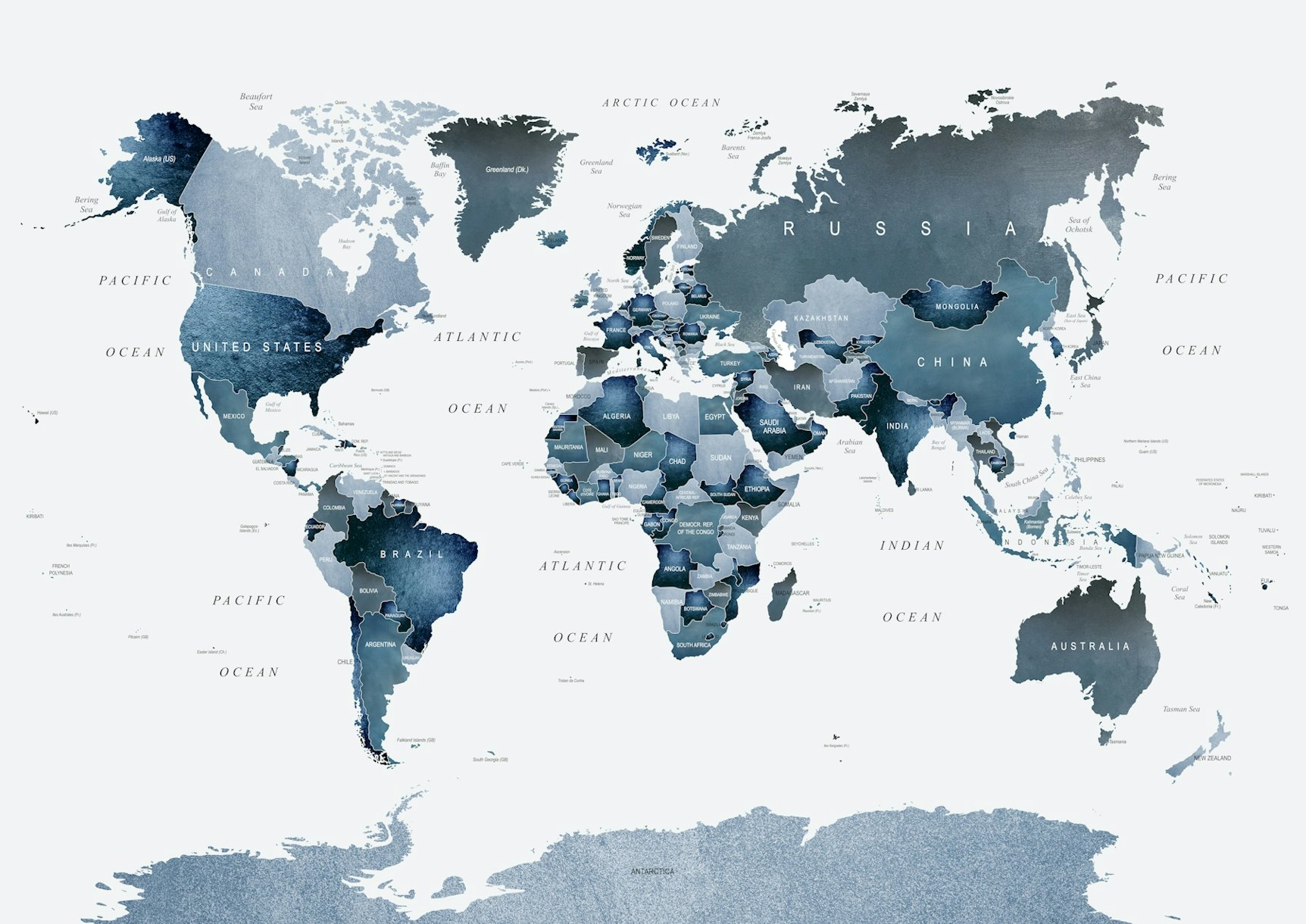 Blue World Map Wallpaper - Shop Stunning Wallpapers at Happywall.com