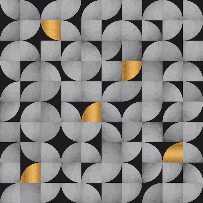 Mid-Century Concrete and Gold Pattern Wallpaper | Happywall