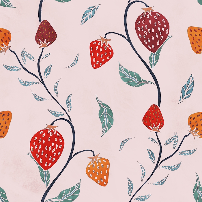 Delicious Strawberries Light Background Wallpaper - Happywall