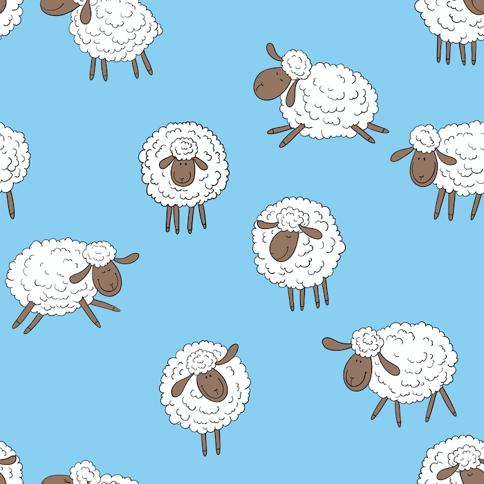 Counting Sheep on Baby Blue Wallpaper | Buy Online at Happywall