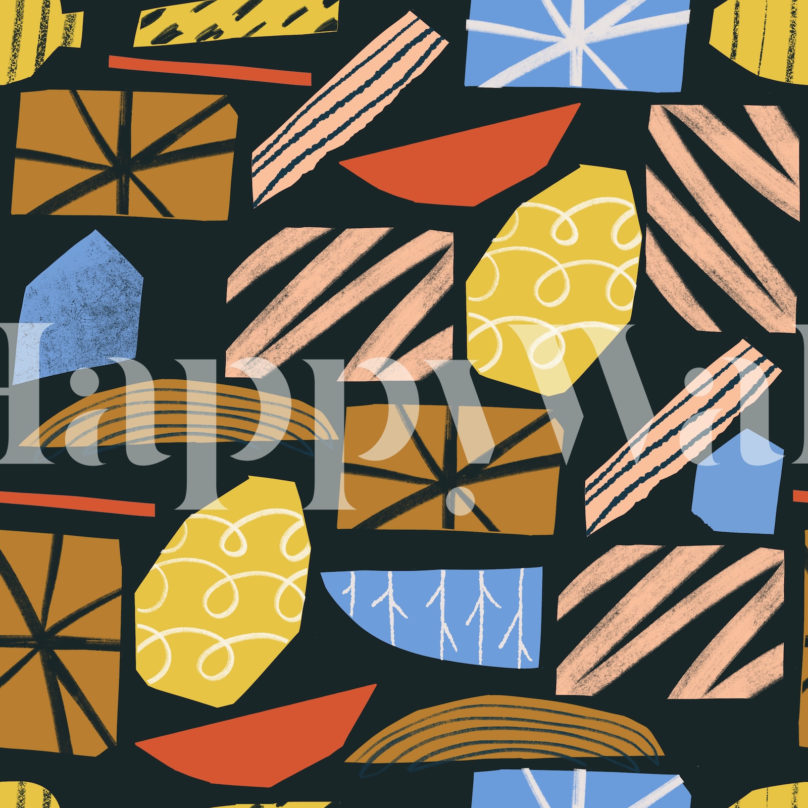 Abstract Collage Wallpaper | happywall.com