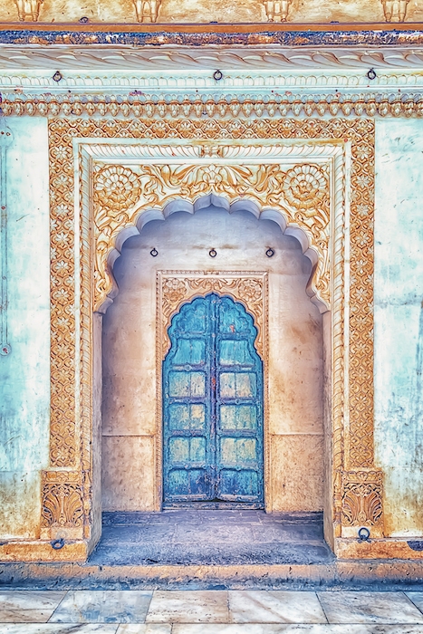Blue Ornate Rajasthan Style Wallpaper