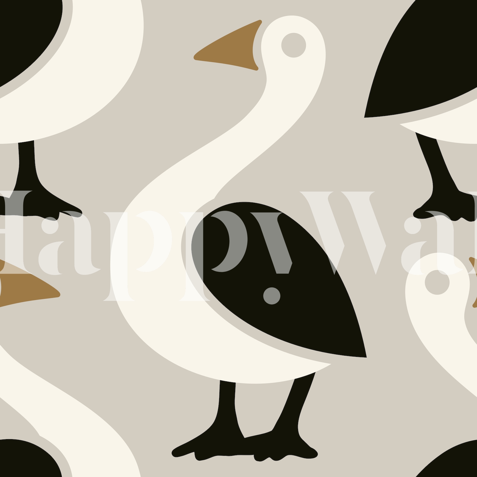 Funny Goose Neutral Brown Wallpaper