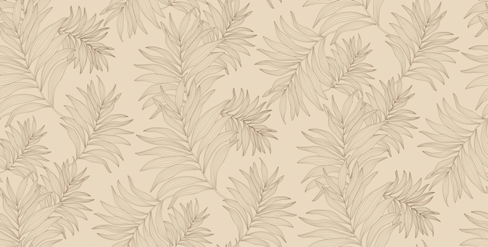 Cream Leaves Line Wallpaper for Cozy Interiors