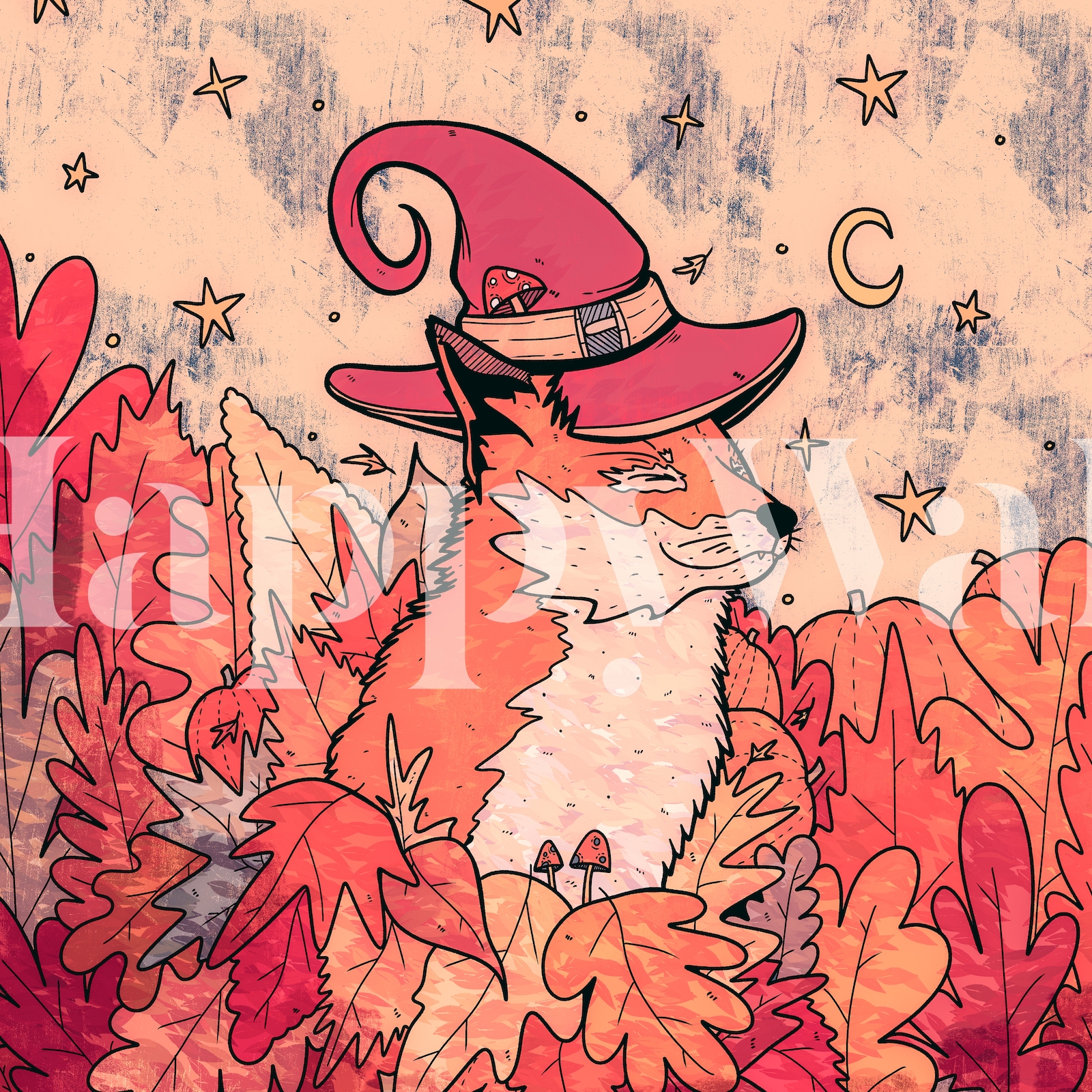 Whimsical Fox Wallpaper for Kids Rooms