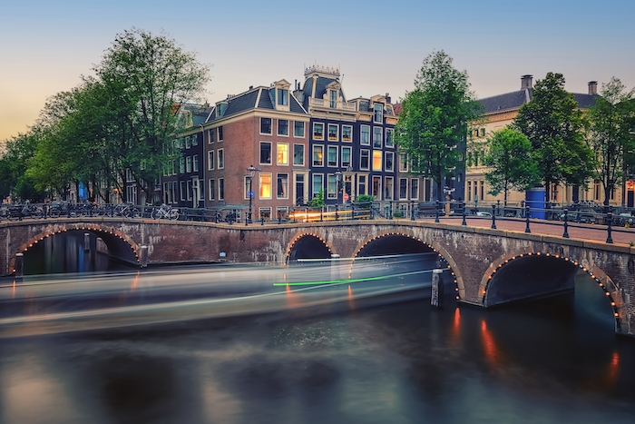 Amsterdam Evening Bridge Wallpaper