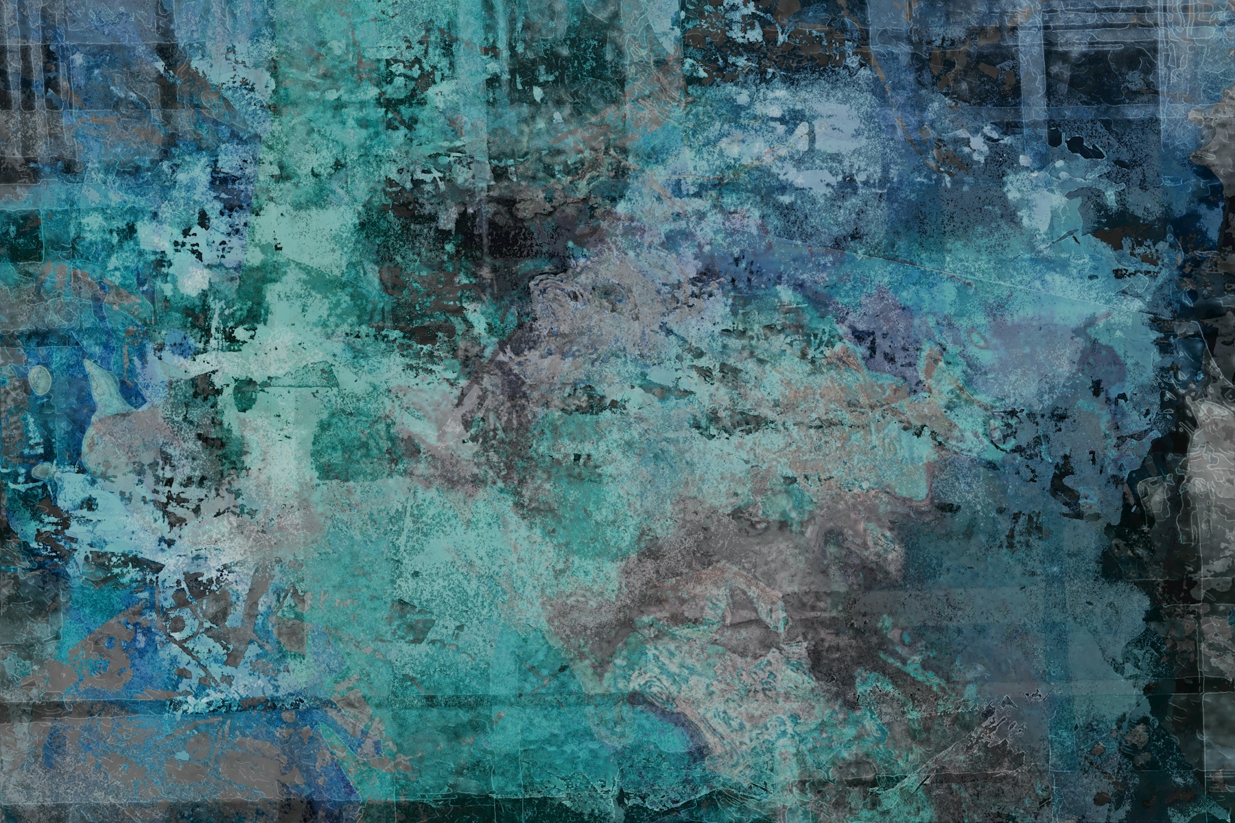 Muted Teal Cyan Japan Ink Fabric Wallpaper | Happywall