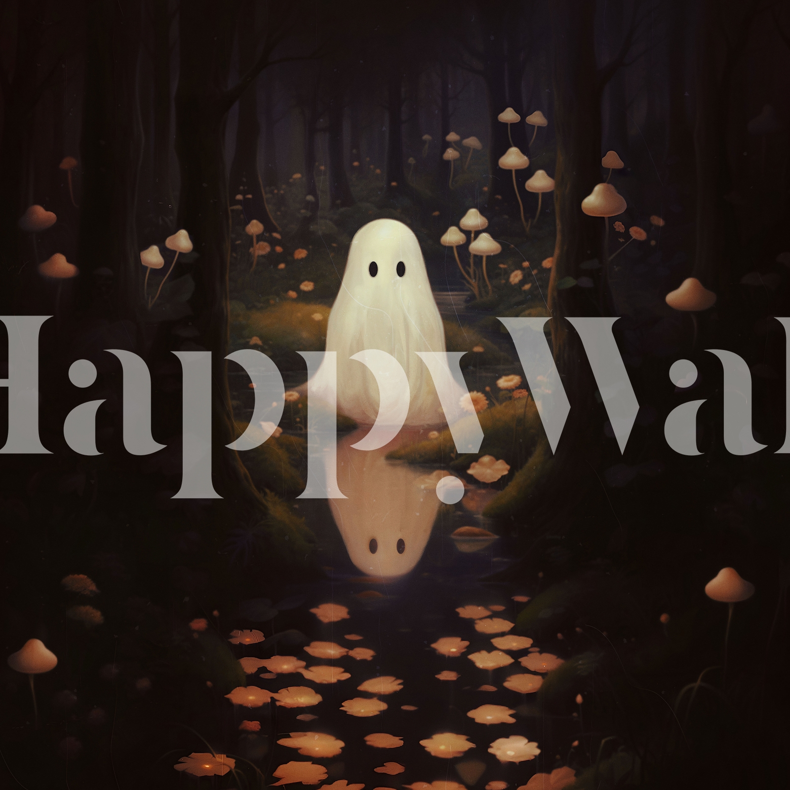 Ghost Mushroom Forest Wallpaper