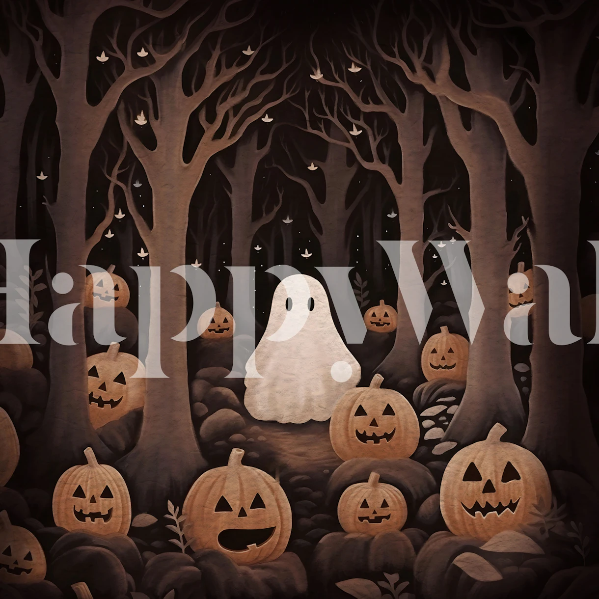 Pumpkins Ghost wallpaper - Free shipping | Happywall