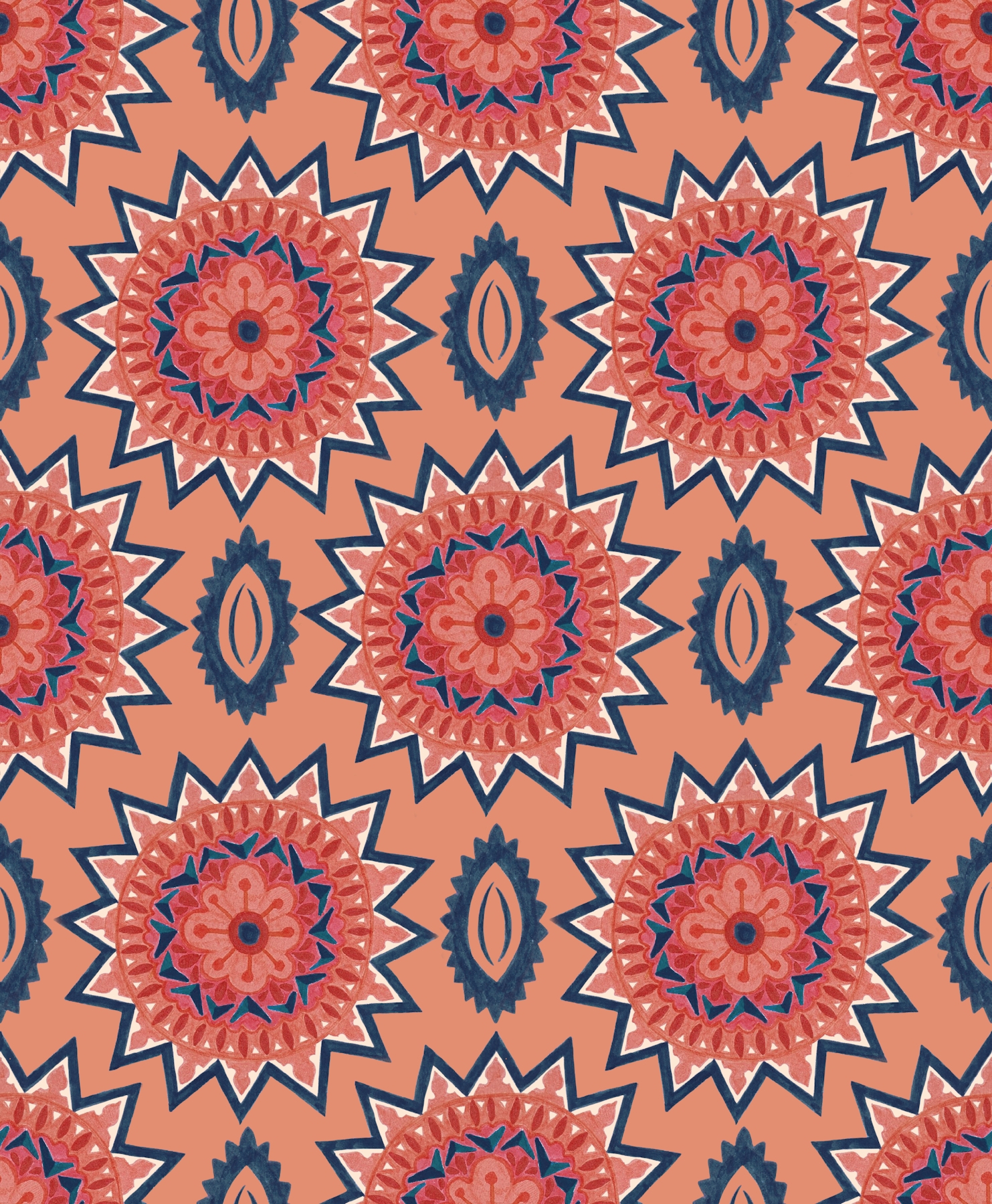 Buy Folk Sun Wallpaper Online | Happywall.com