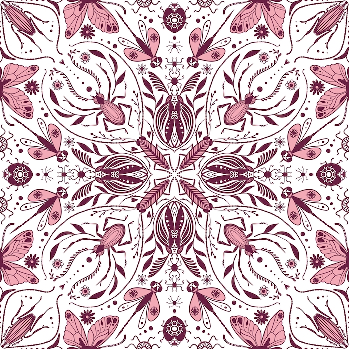 Dark Magenta Pink Insect Wallpaper