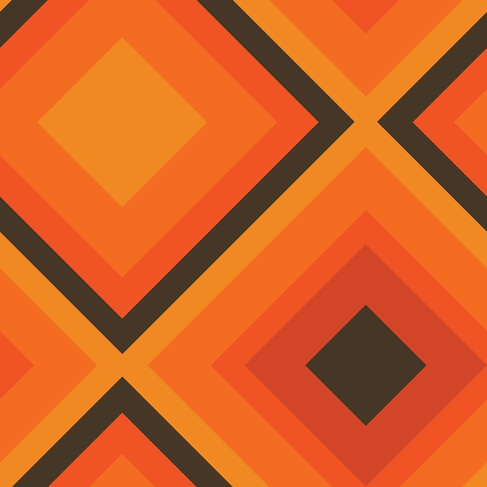 Abstract Diamond Geometrical in Orange and Brown Wallpaper