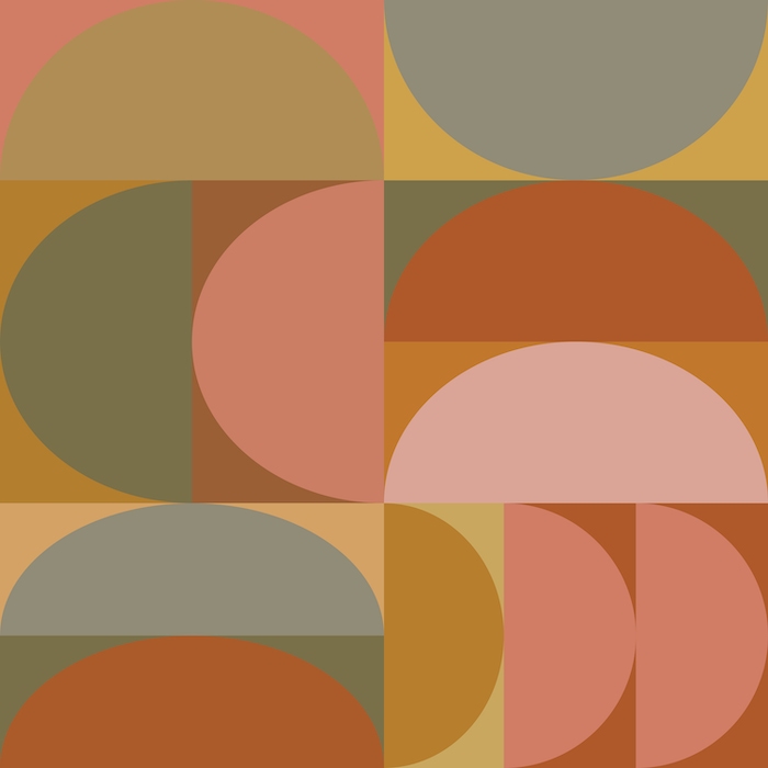 Shapes in Earthy Terracotta and Ochre - Happywall