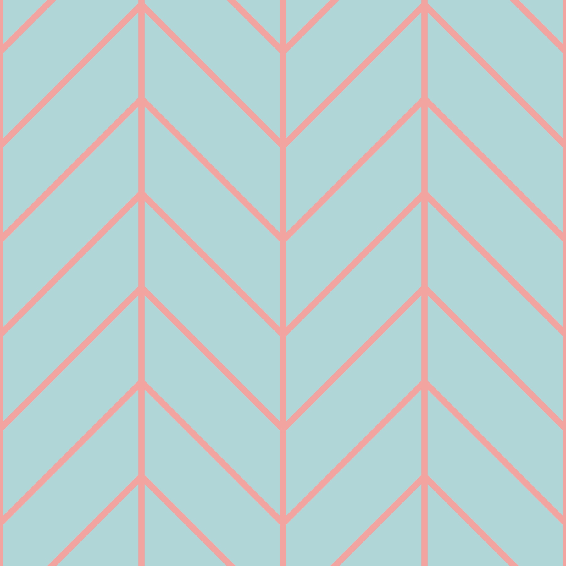 Turquoise And Red Chevron Pattern