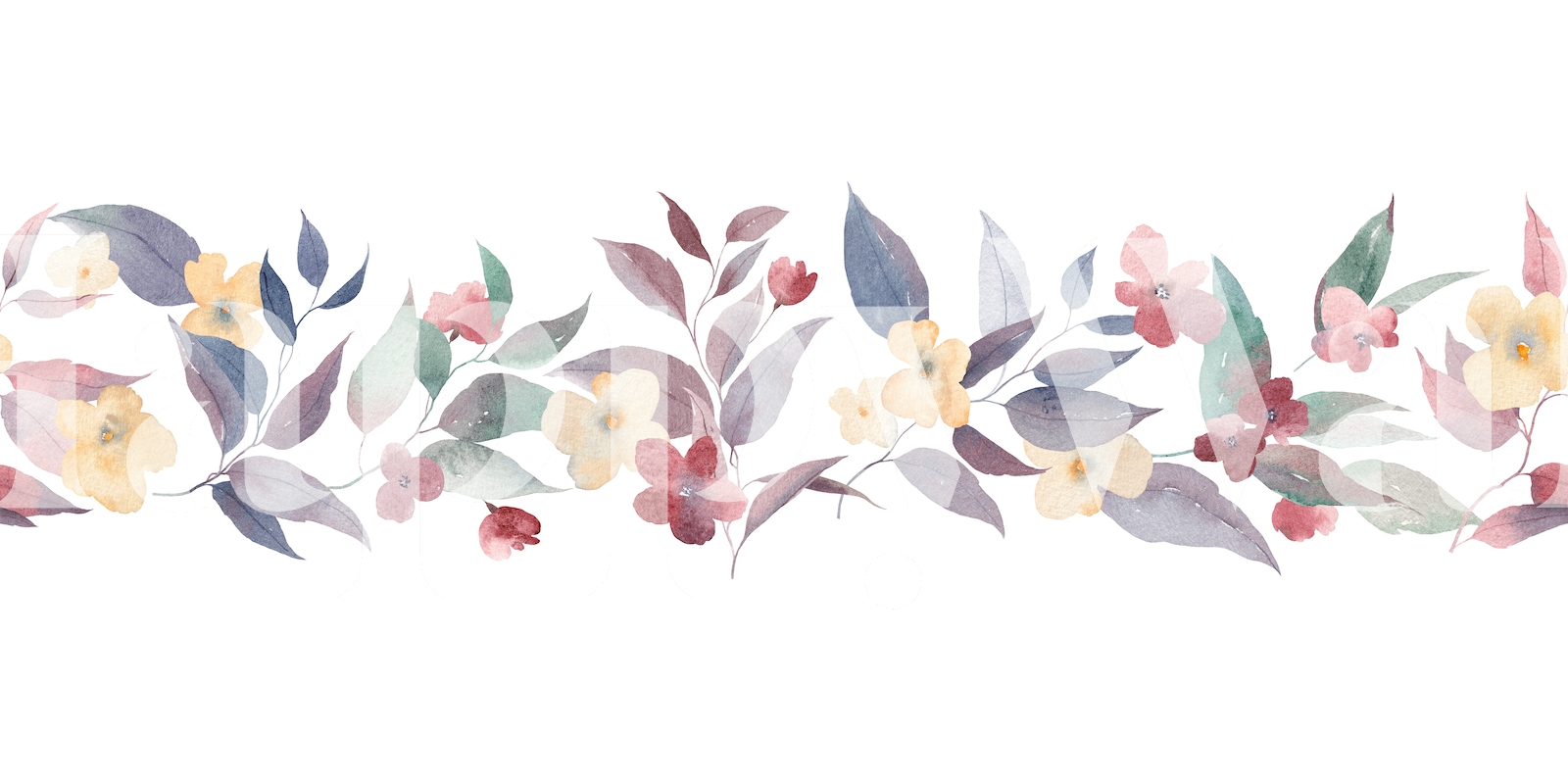 Floral Watercolor Border - Happywall.com