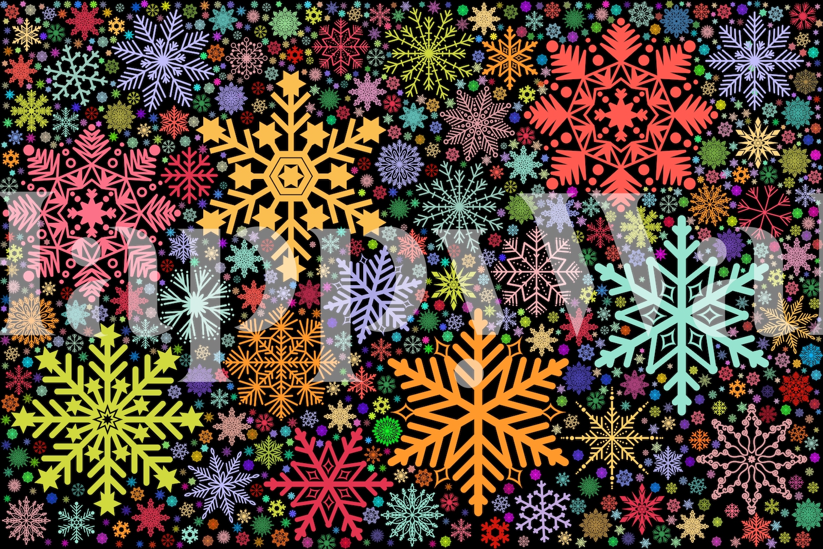 Colorful Snowflake Wallpaper for Kids Room
