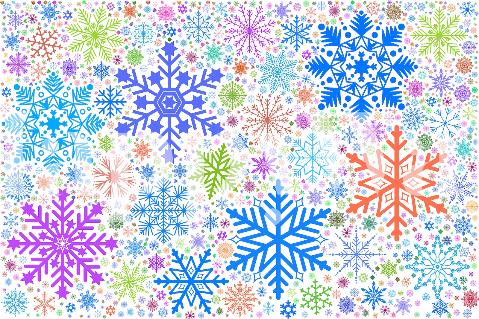 Colorful Snowflake Wallpaper for Kids Room