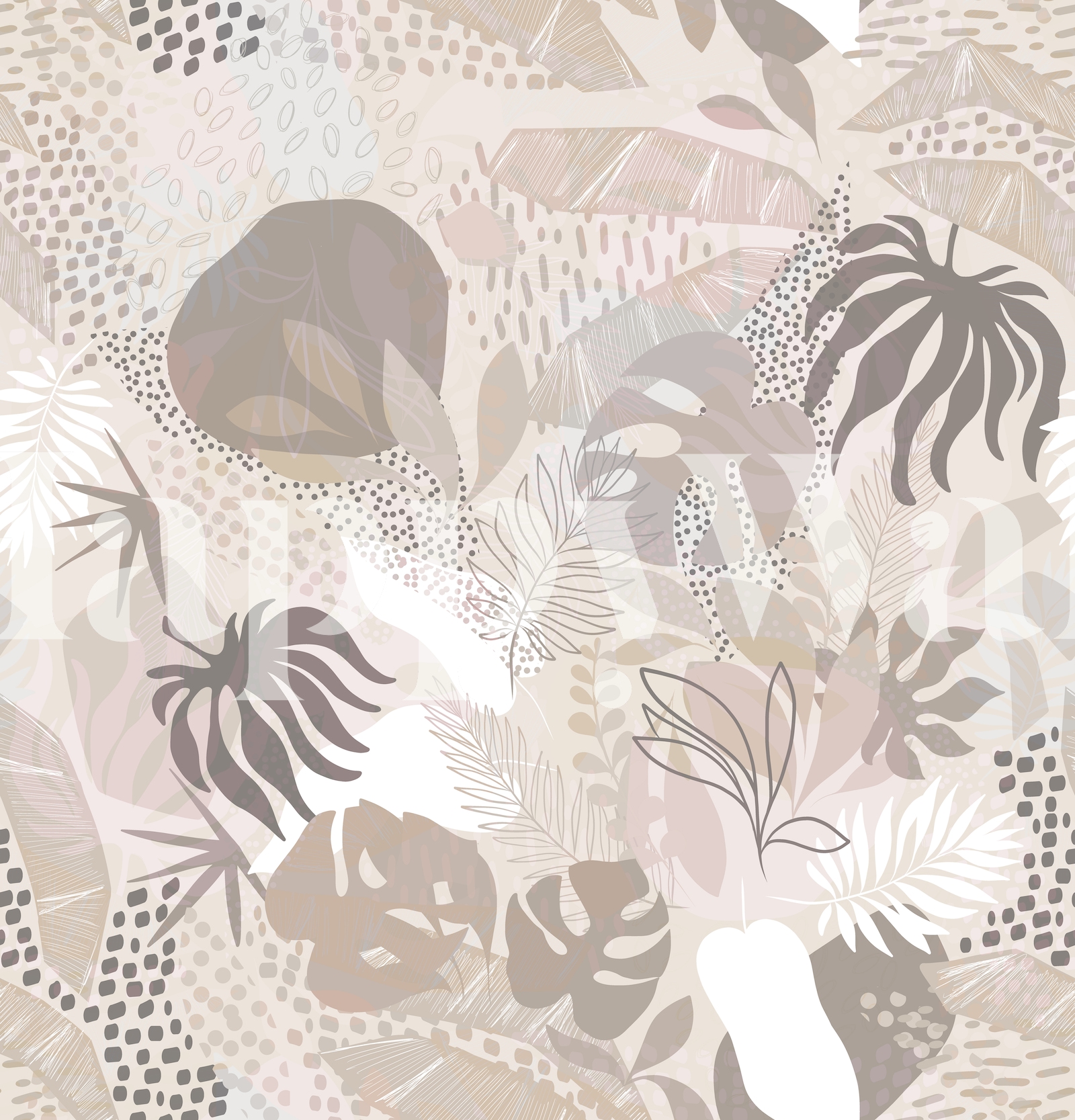 Tropical Boho Foliage 3 Wallpaper | Happywall.com