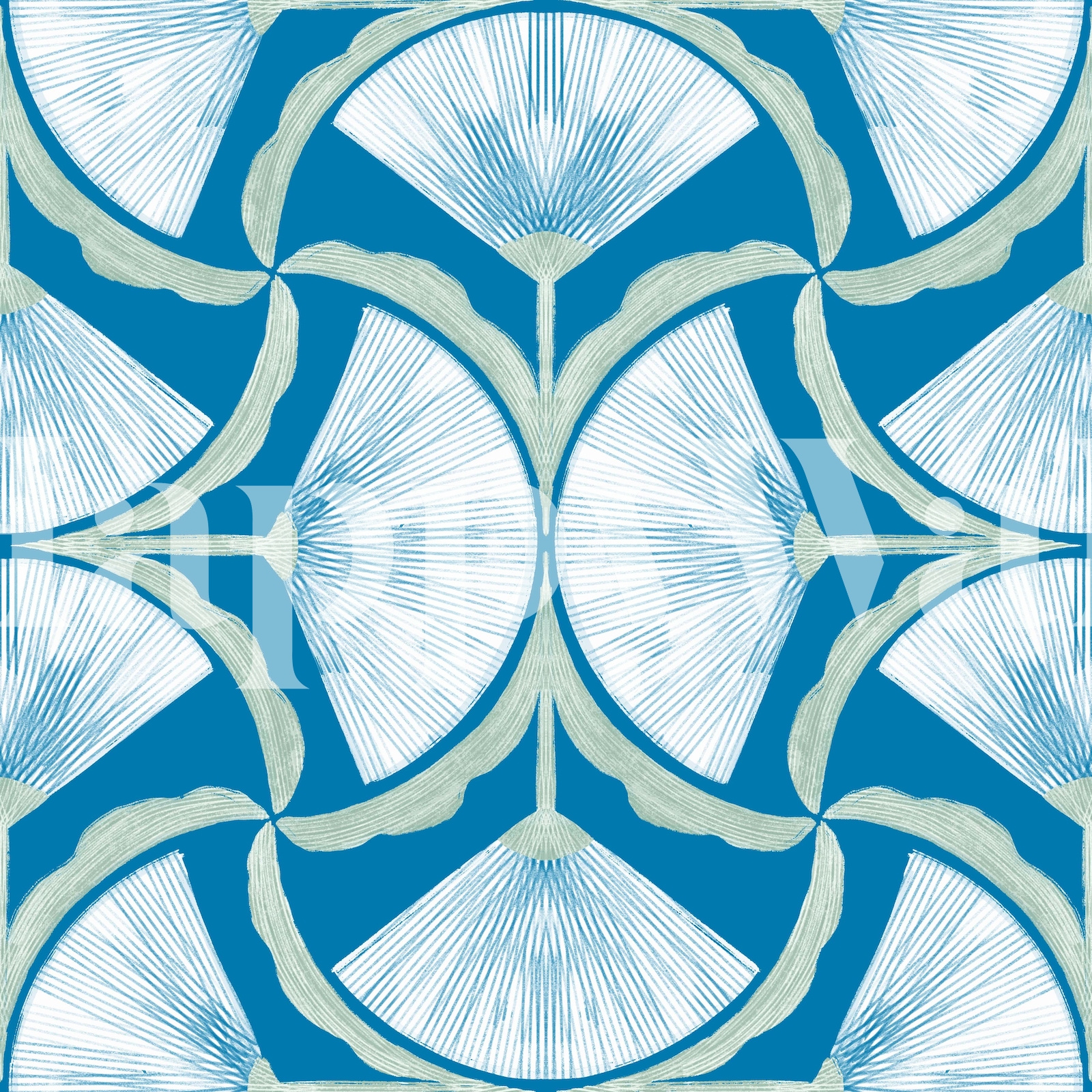 Buy Ultra Steady Florals Blue Wallpaper | happywall.com
