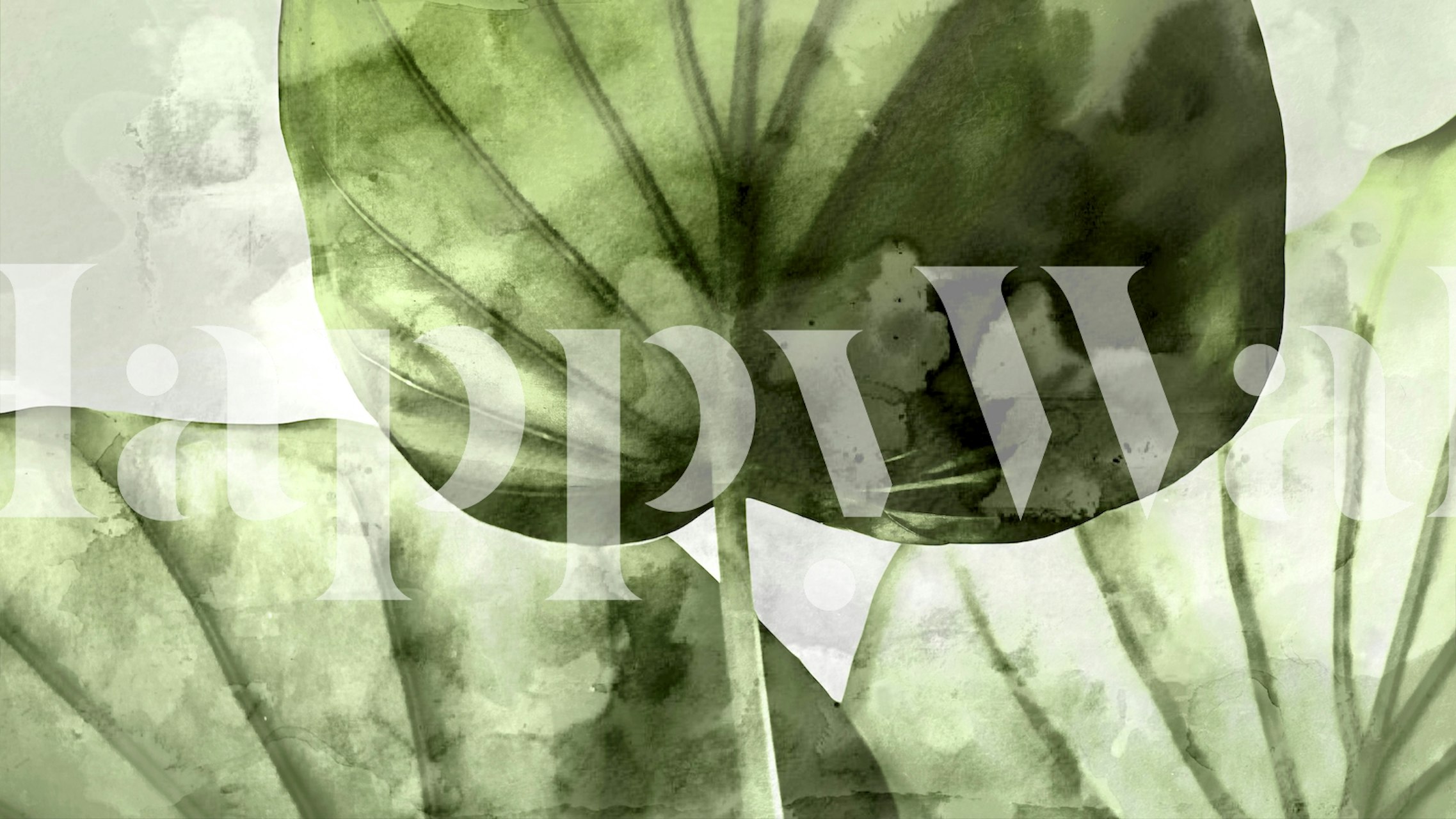 Buy Japandi Leaf Watercolor Wallpaper | Happywall.com