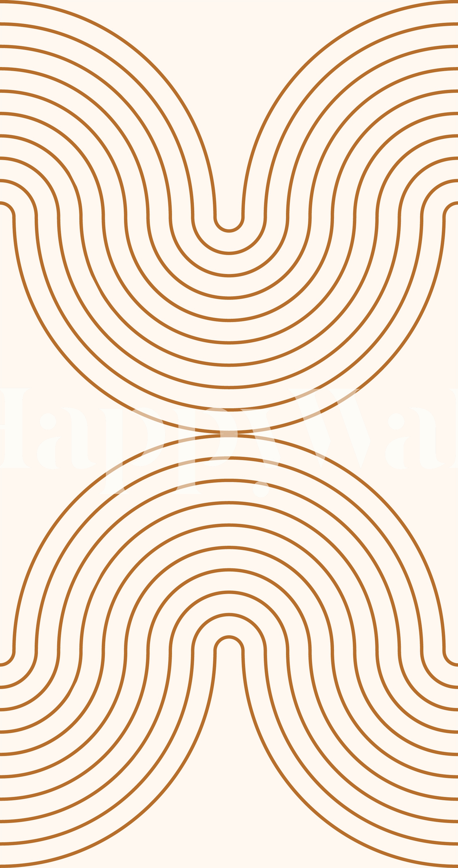 Mid Century Modern Cream Gold Wallpaper