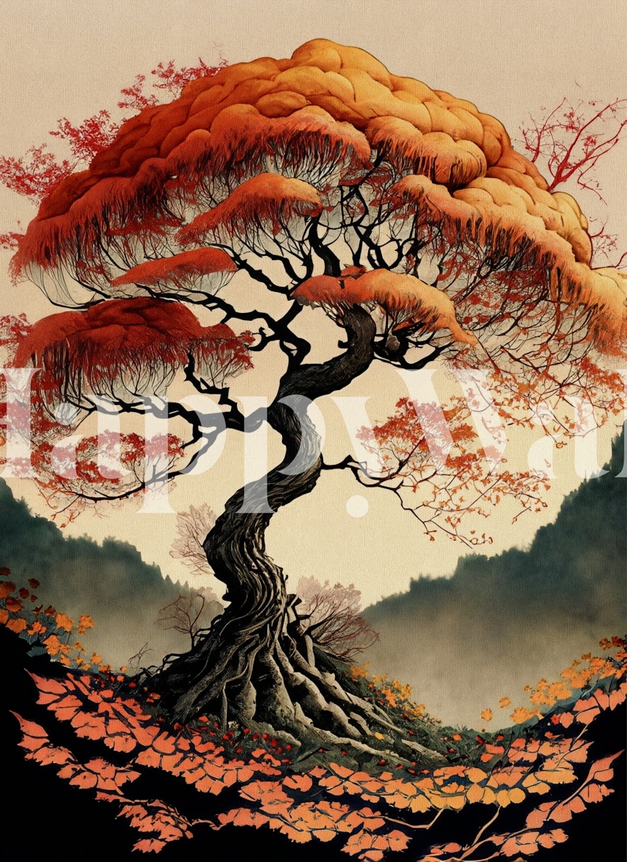 Japanese Tree Art Wallpaper | Buy High-Quality Wallpapers at Happywall