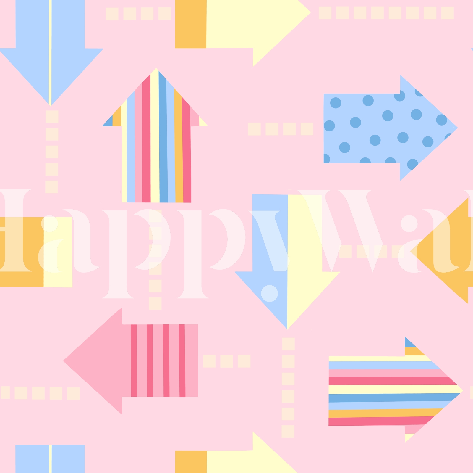 Colorful Arrow Pattern Kids Wallpaper