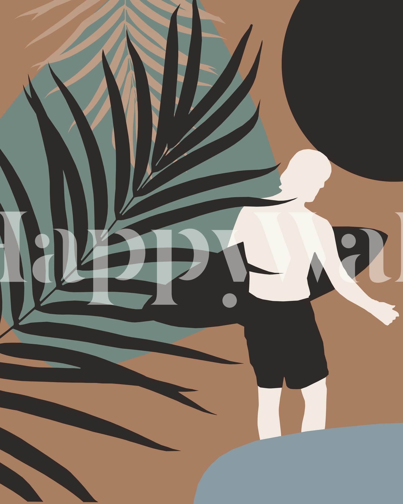 Midnight Surfer Abstract 1 Wallpaper | Buy Online at Happywall