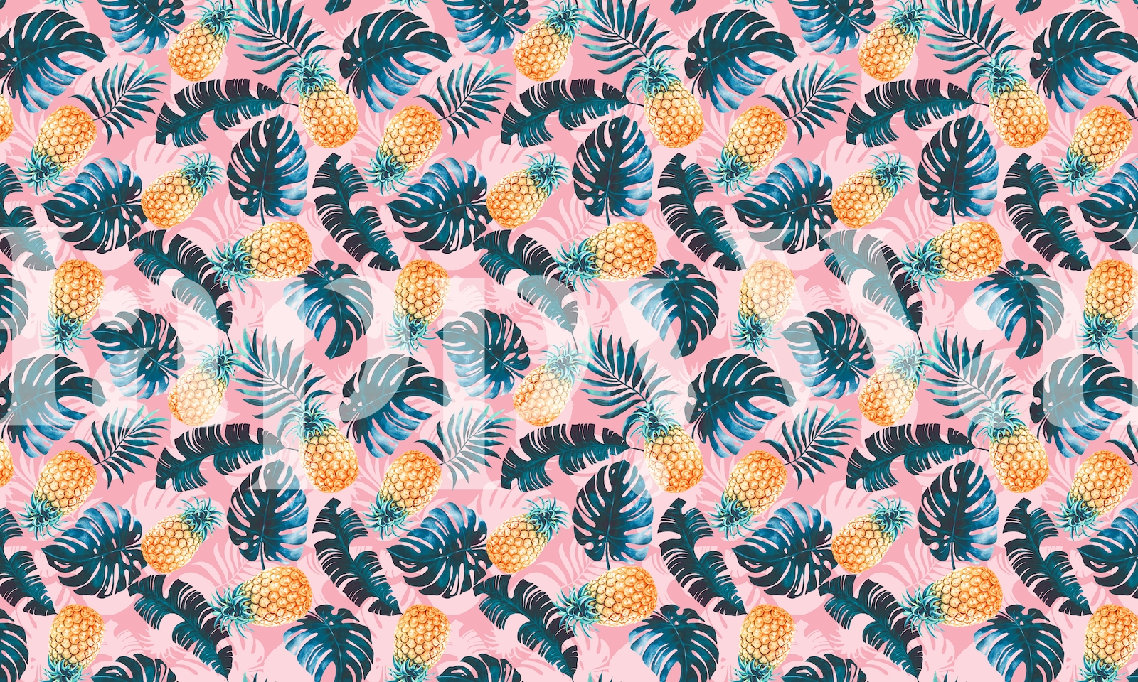 Tropical Pineapple Leaf Pattern Wallpaper
