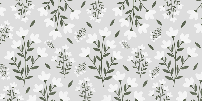 Boho Flower White Wallpaper - Buy Online | Happywall