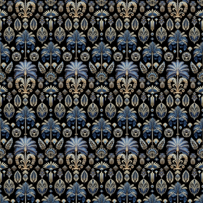 Exquisite Art Deco Palm Trees and Ornaments Wallpaper | Happywall