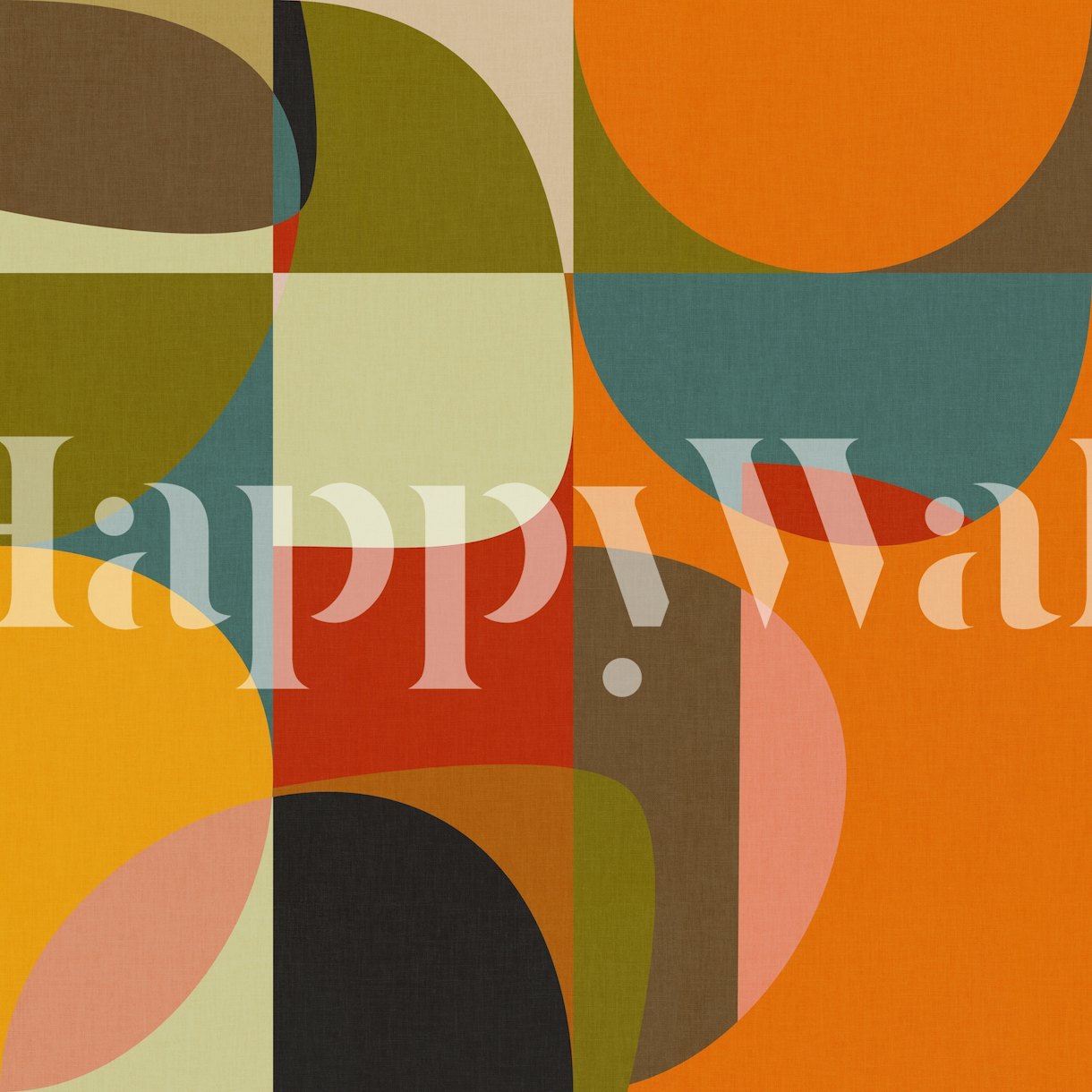 Mid-Century Modern Shapes Wallpaper | Buy Online at Happywall