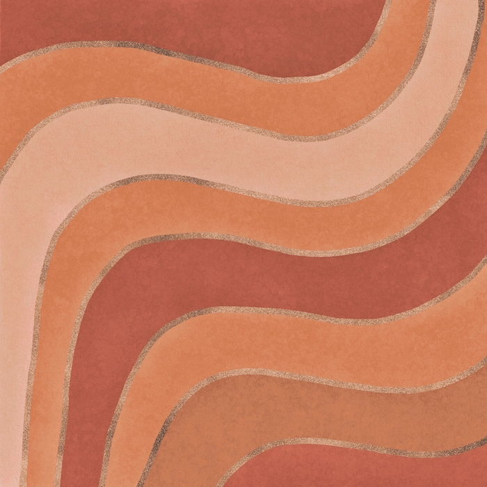 Warm Waves Mid Century Abstract Wallpaper