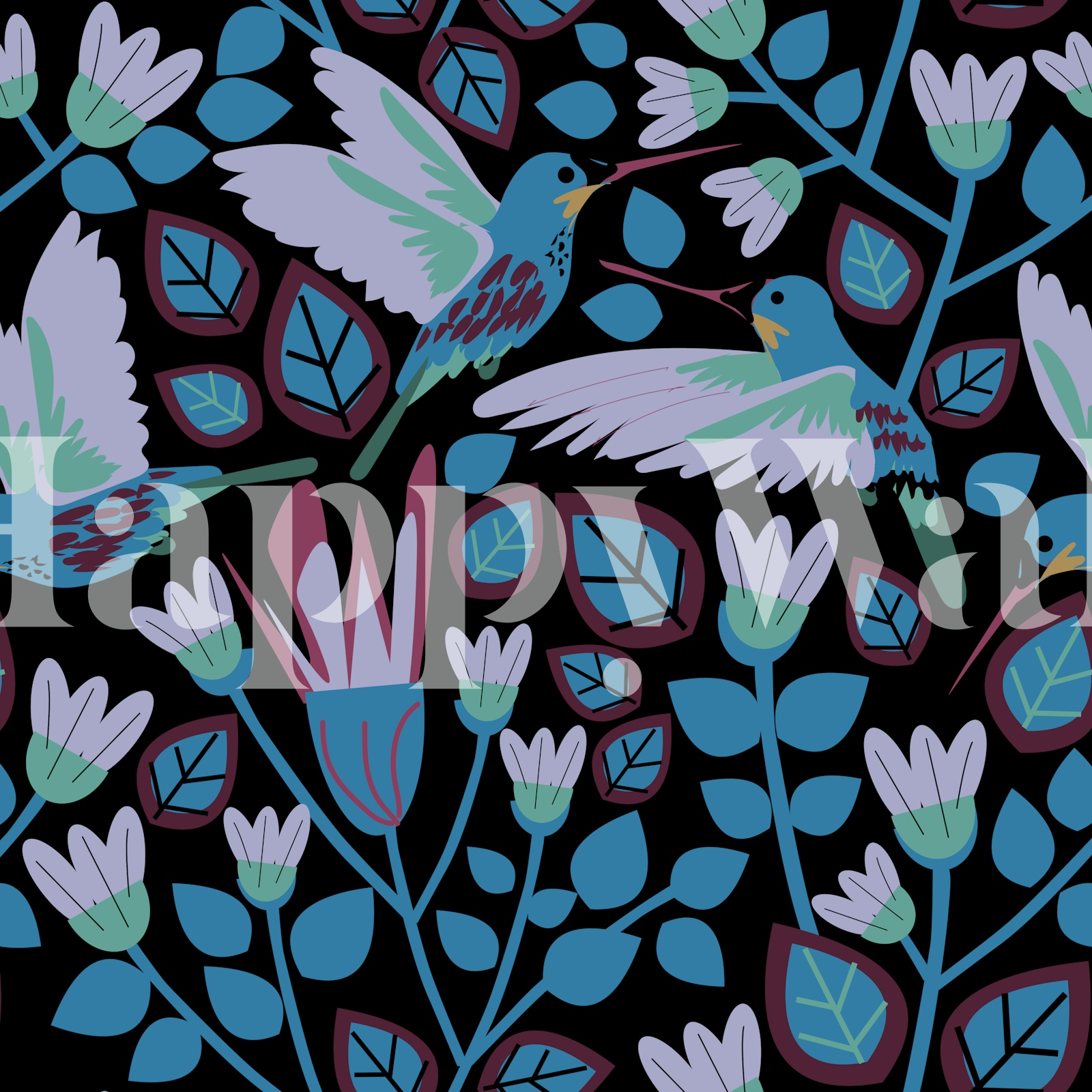 Buy Nectar Love Night Wallpaper | Happywall