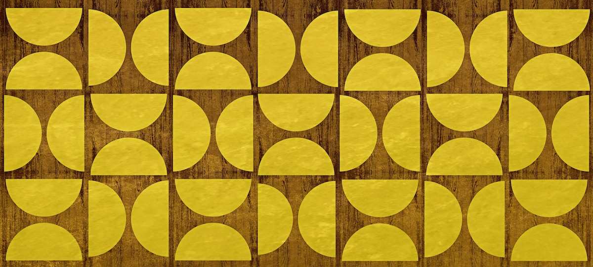 Rustic Wood Mid Century Gold Wallpaper | Happywall