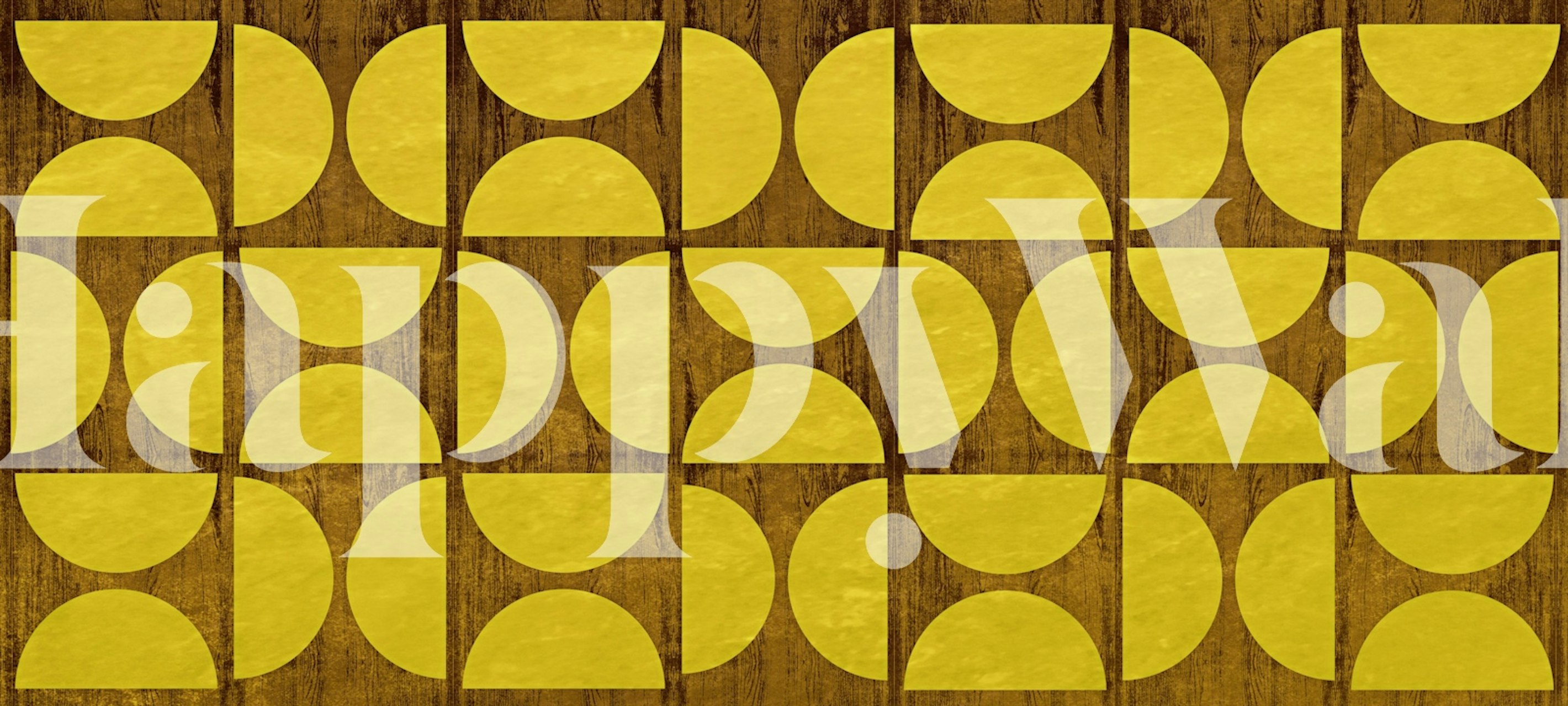 Rustic Wood Mid Century Gold Wallpaper | Happywall