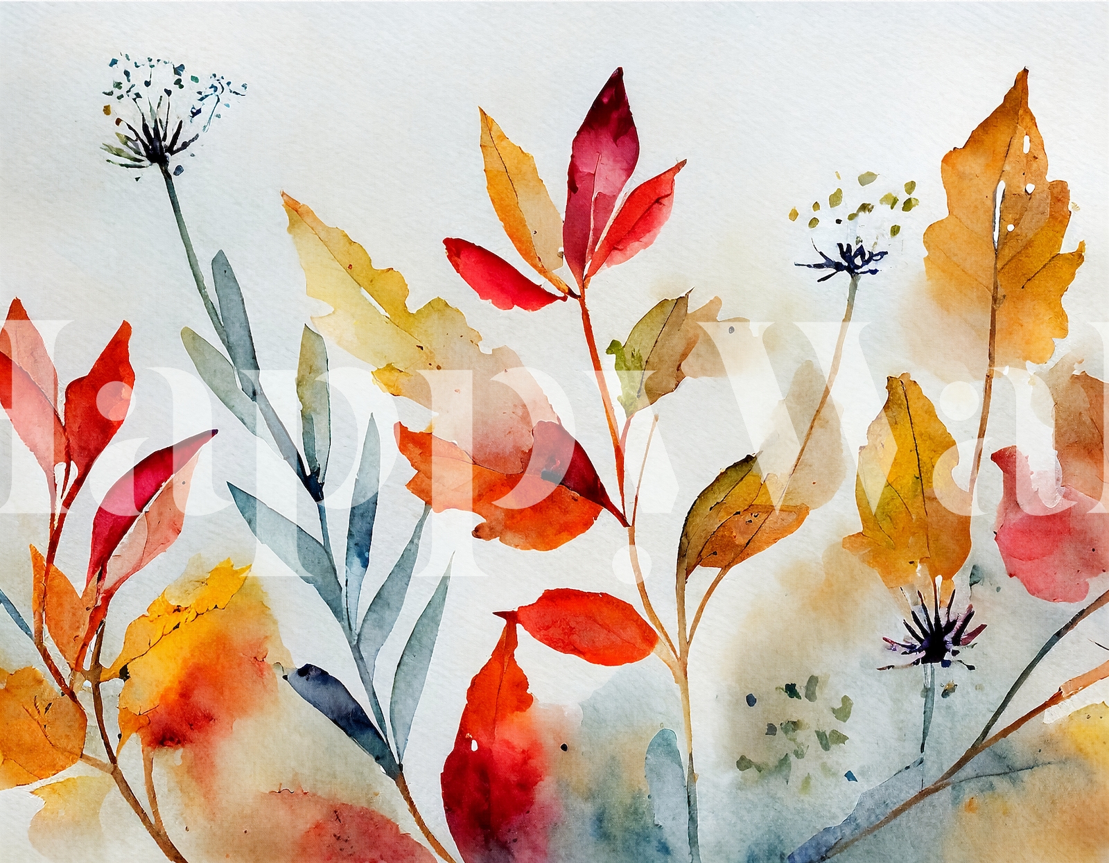 Colorful Floral Watercolor Wallpaper