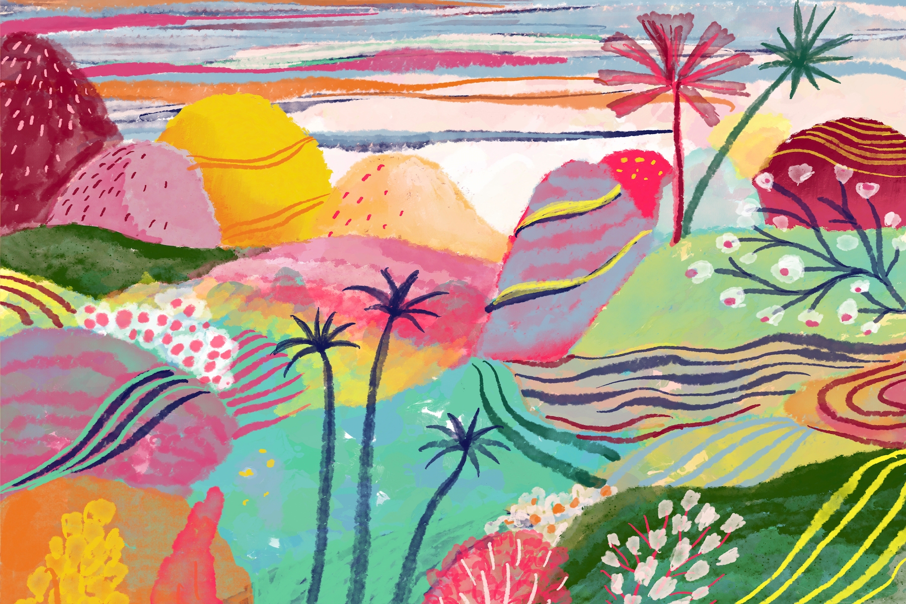 Colorful Dreamscape wallpaper - Free shipping | Happywall