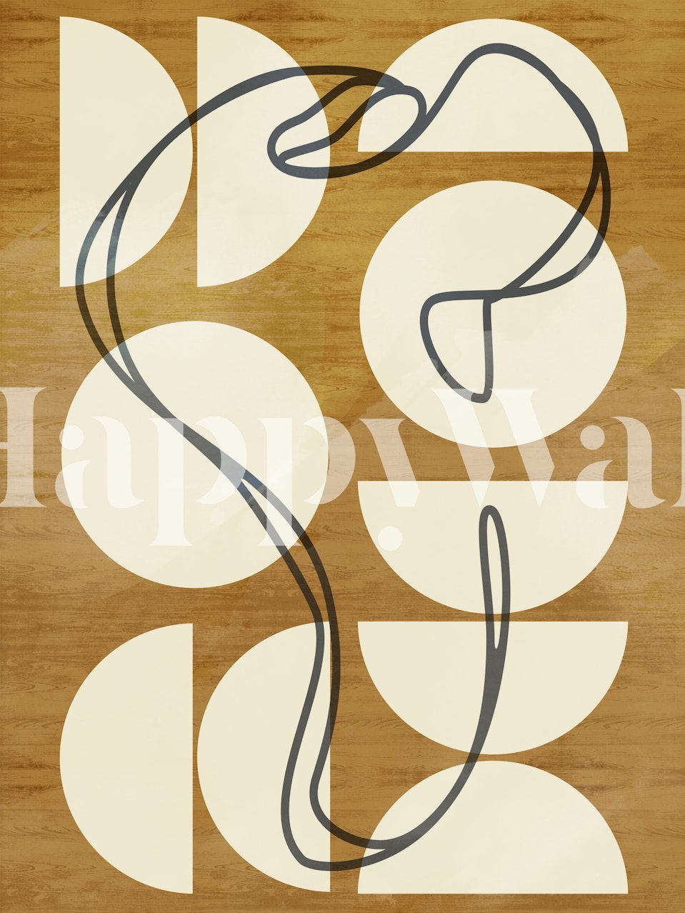 Mid-Century Wood Line Wallpaper
