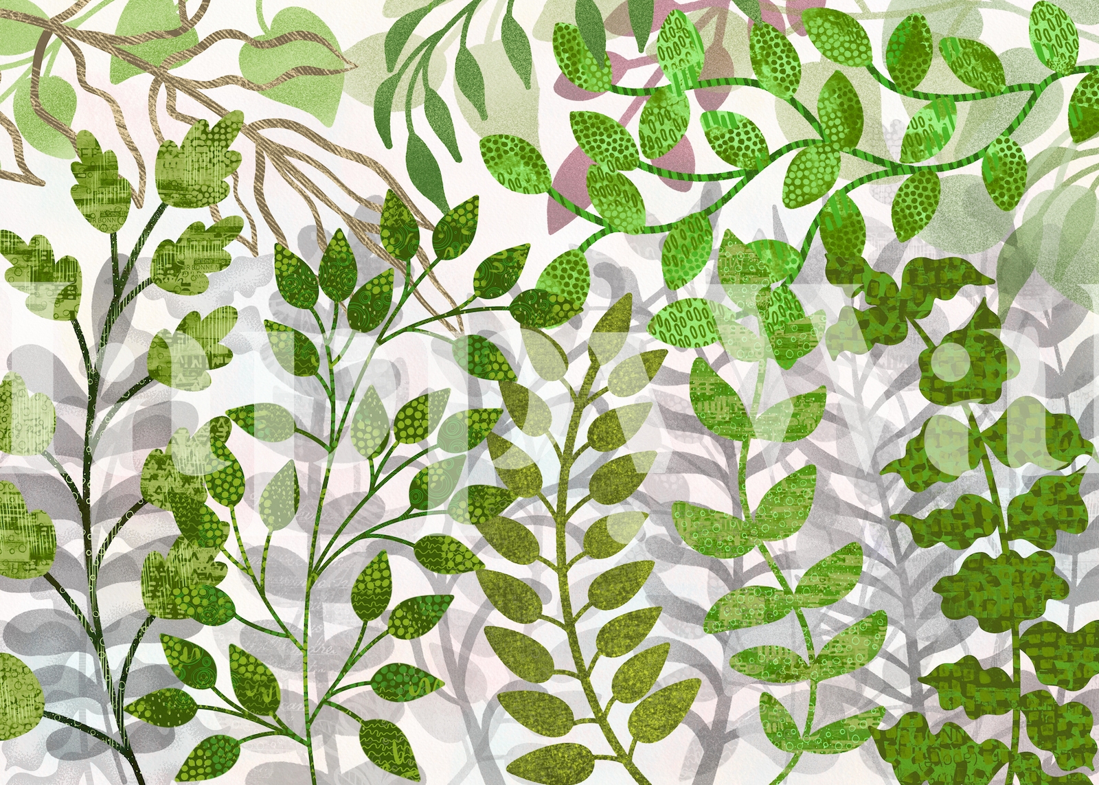 Buy Leaves Design Art 2 Wallpaper | Happywall