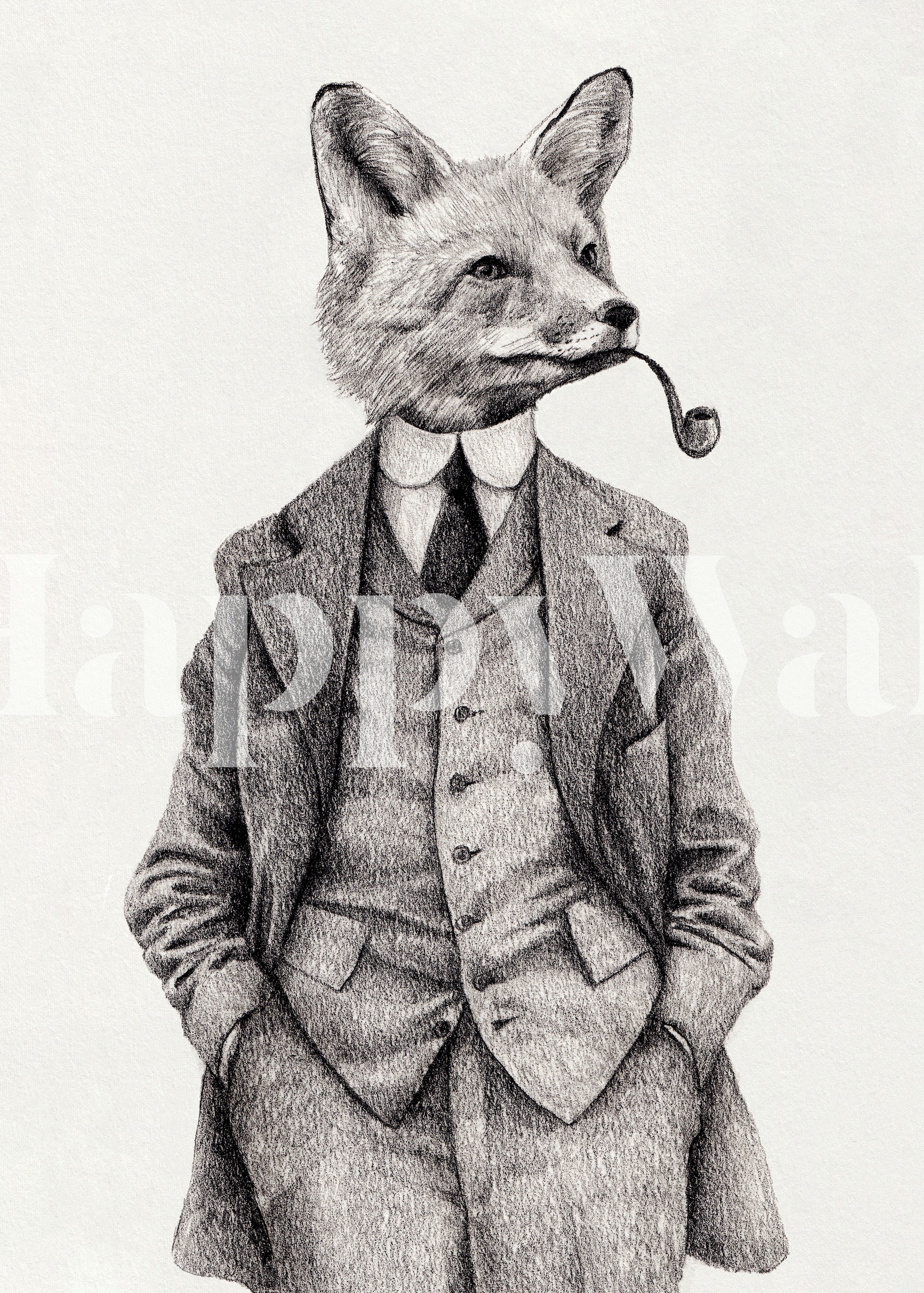 Whimsical Fox Illustration Wallpaper