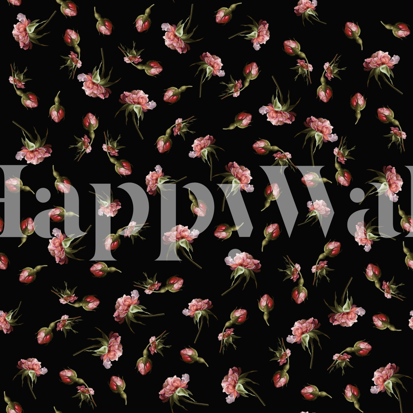 Midnight Rose Garden Wallpaper | happywall.com