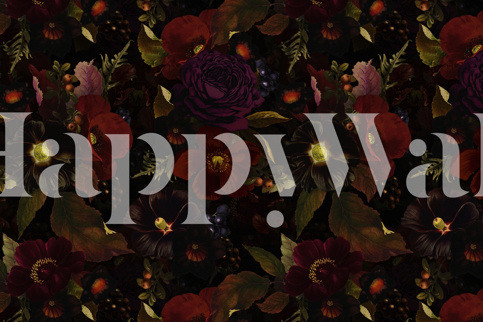 Mystic Opulent Dark Flower Garden Wallpaper | Happywall.com
