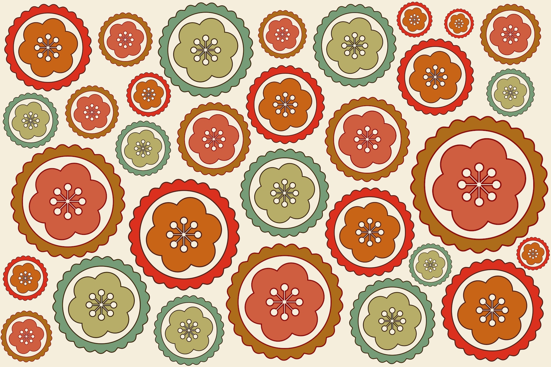 Funky Neon Seventies Flowers Wallpaper | Buy Online at Happywall