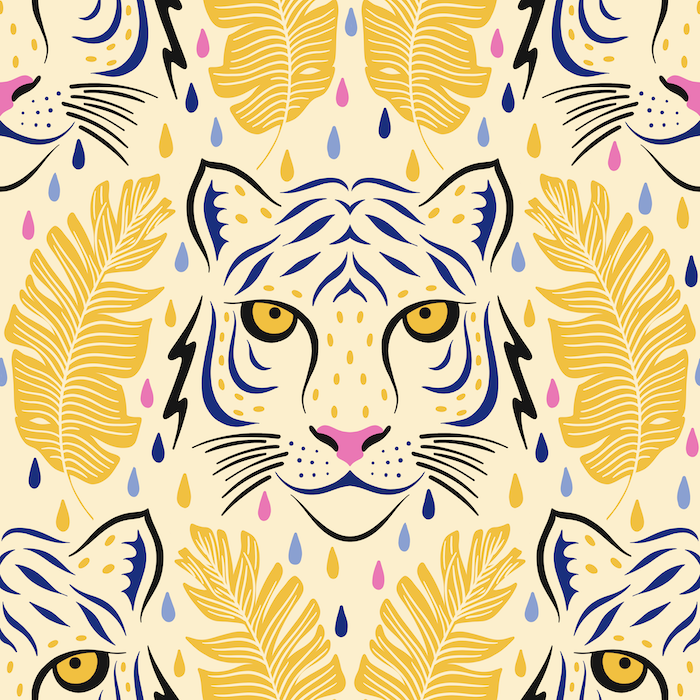 Tropical Rain Tiger Wallpaper - Buy Online at Happywall