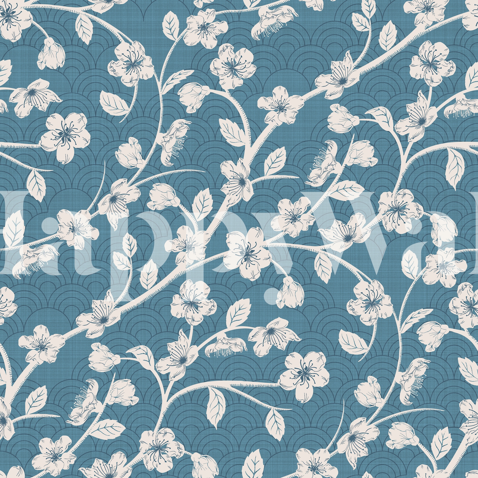 Cherry Blossoms Blue Wallpaper | Happywall.com