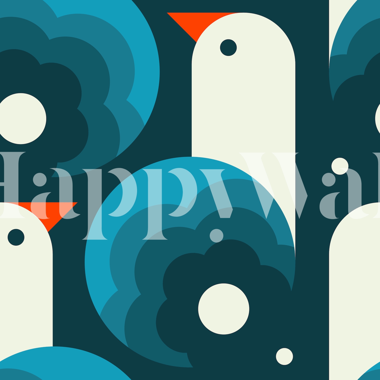 Playful Birds Wallpaper - Happywall