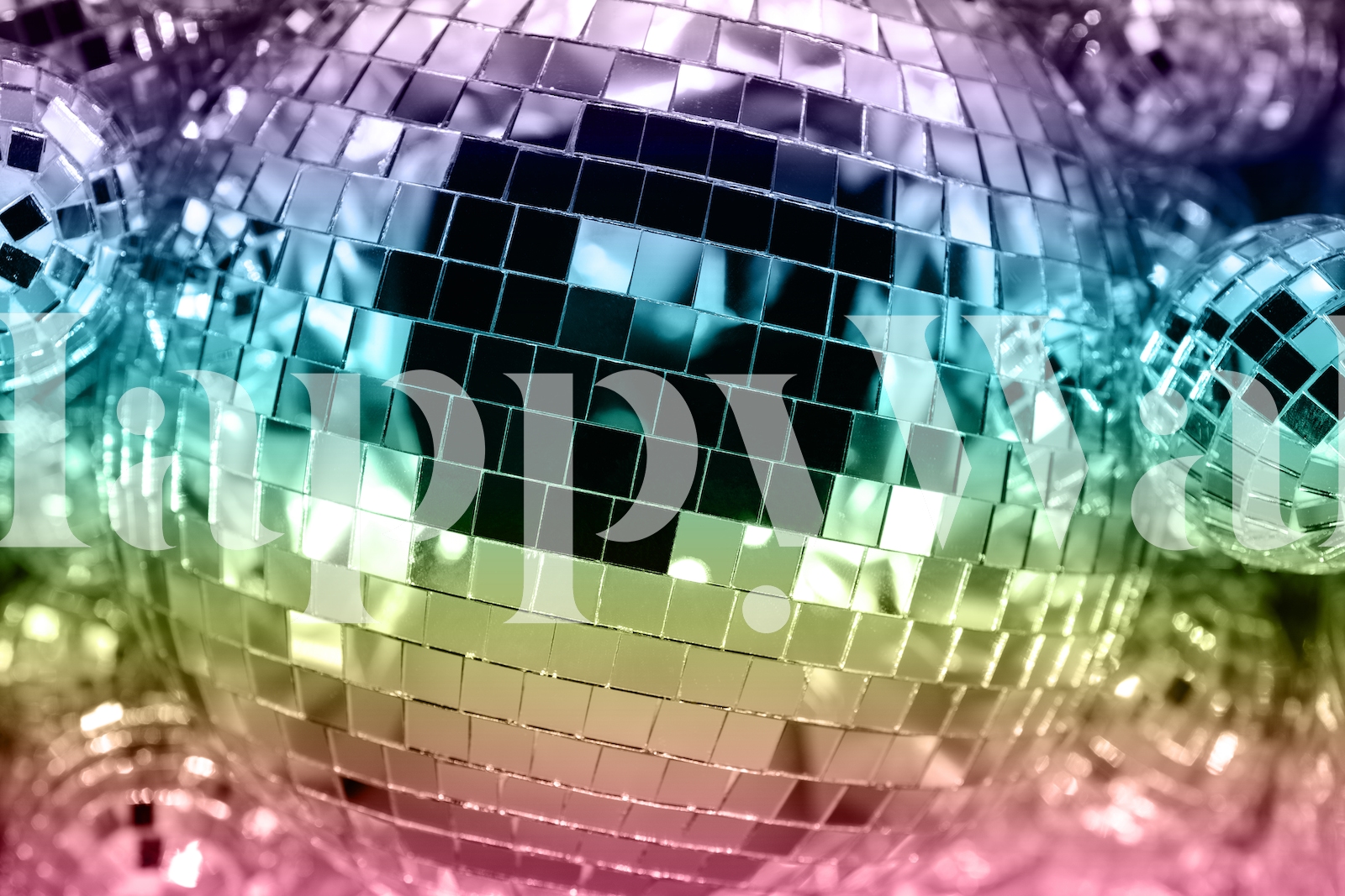 Buy Rainbow Retro Disco Ball Glam 1 Wallpaper | Happywall